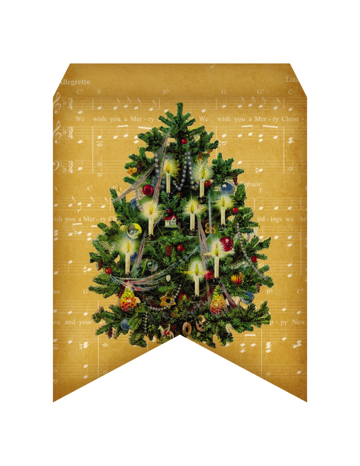 Printable Christmas Banner, Vintage Christmas Bunting, Antique Xmas ...