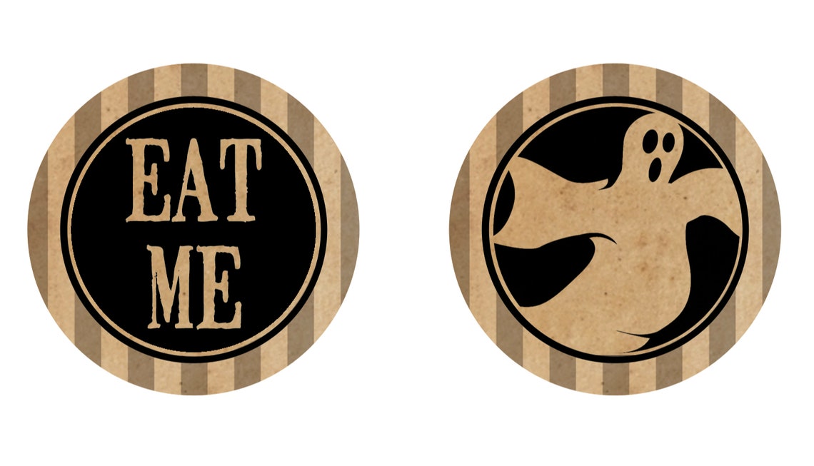 Printable Halloween Cupcake Toppers Halloween Circles Spooky - Etsy