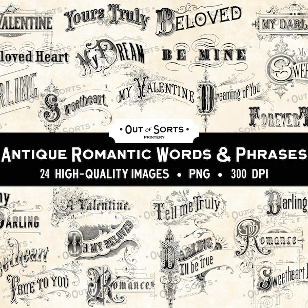 Romantic Love Words - Etsy