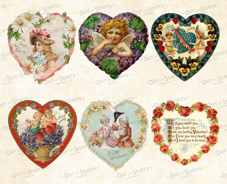 Victorian Valentine Hearts, Vintage Cards, Antique Love Cards ...
