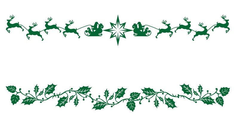 Green Christmas Text Dividers, Page Separators, Holiday Borders SVG ...