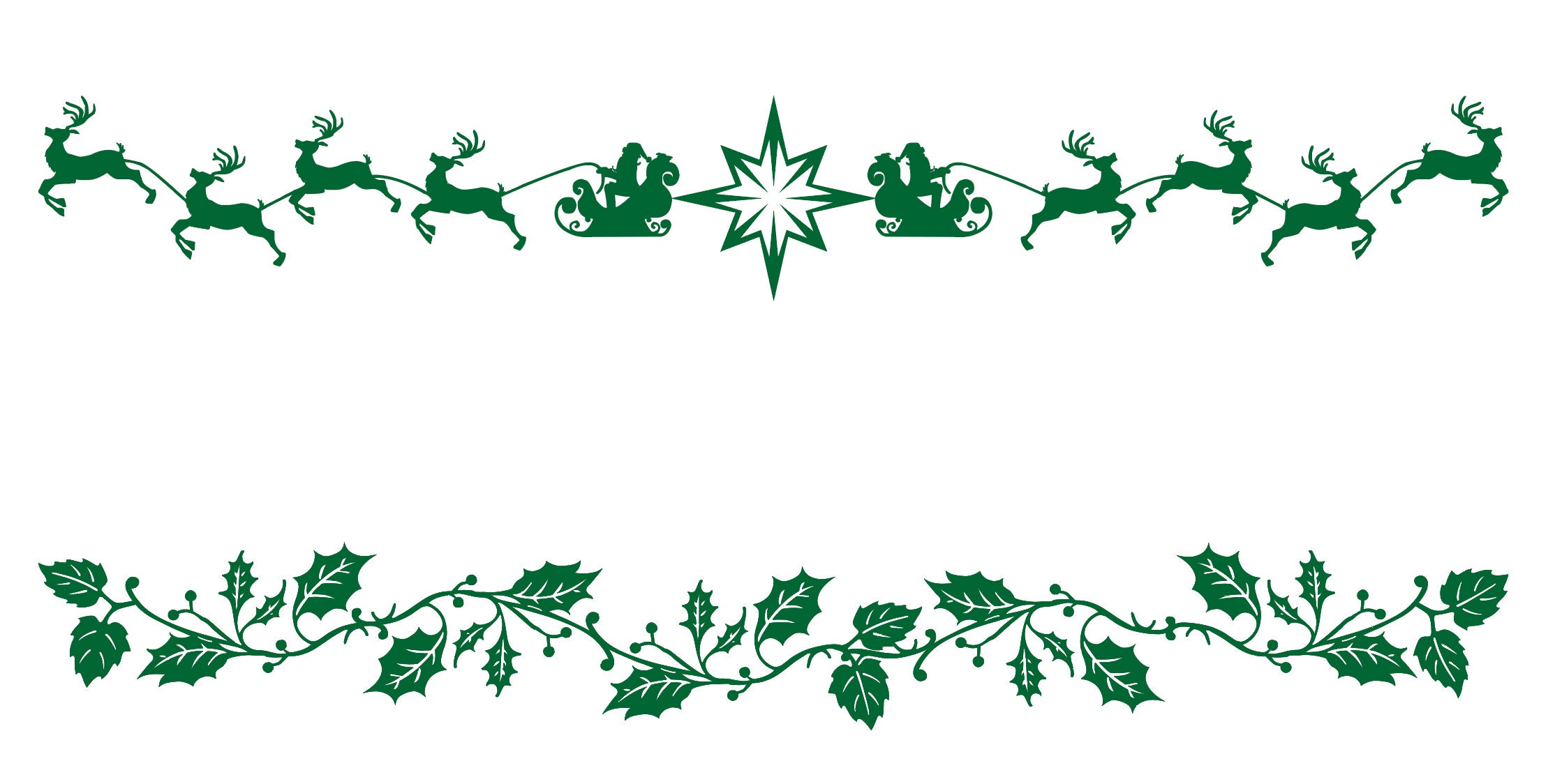 Green Christmas Text Dividers, Page Separators, Holiday Borders SVG ...