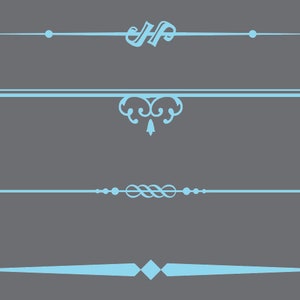 Light Blue Text Dividers, SVG Cutting Machine, Light Blue Page Divider ...