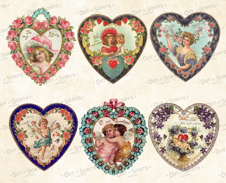 Victorian Valentine Hearts, Vintage Cards, Antique Love Cards ...