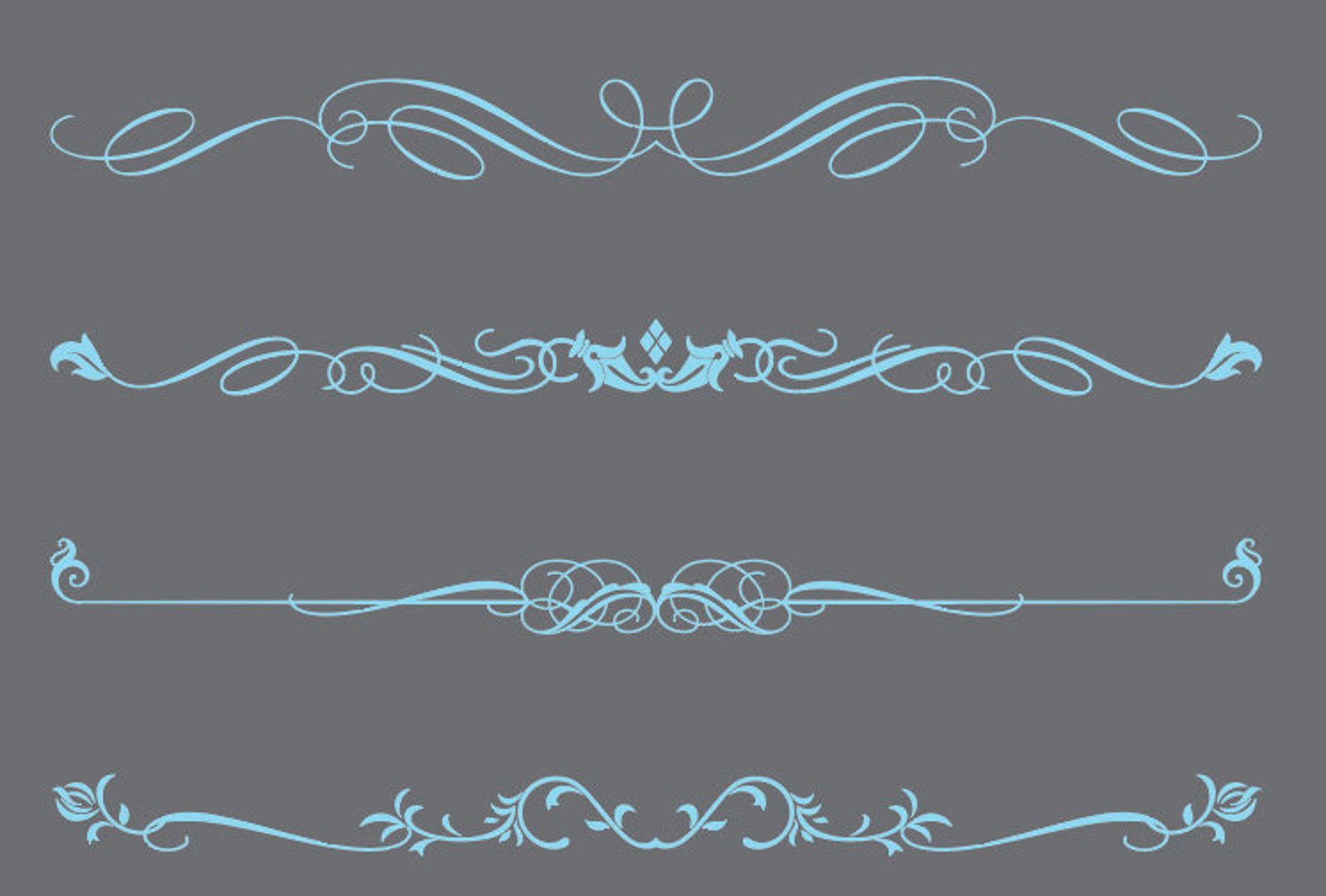 Light Blue Text Dividers, SVG Cutting Machine, Light Blue Page Divider ...