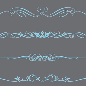 Light Blue Text Dividers, SVG Cutting Machine, Light Blue Page Divider ...