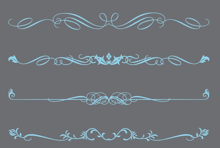 Light Blue Text Dividers, SVG Cutting Machine, Light Blue Page Divider ...