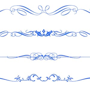 Royal Blue Text Dividers, Blue Decorative Ornaments, Blue Page Dividers ...