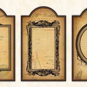 Decorative Vintage Labels, Printable Antique Labels, Labels Clip Art ...