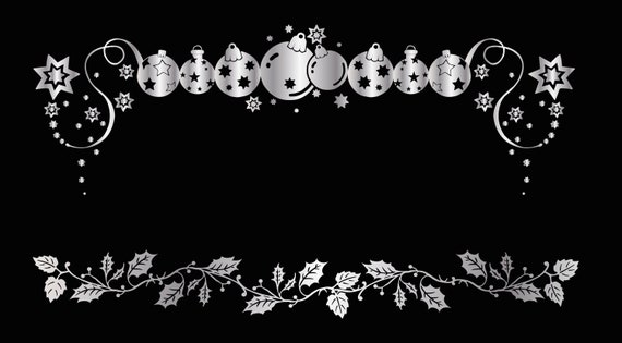 Christmas Divider Black And White