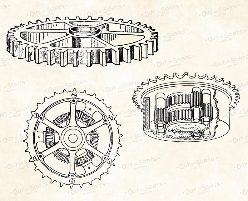 Steampunk Gears & Cogs Overlay, Vintage PNG Clipart, Victorian Collage ...
