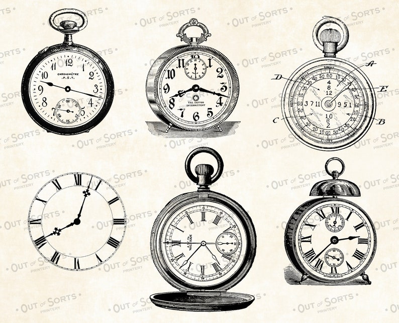 Clocks and Watches Overlays, Vintage Stopwatch PNG, Antique Pocket ...