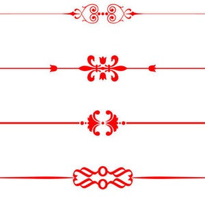 Red Text Dividers, Red Decorative Dividers, Red Ornament Clipart, Red ...