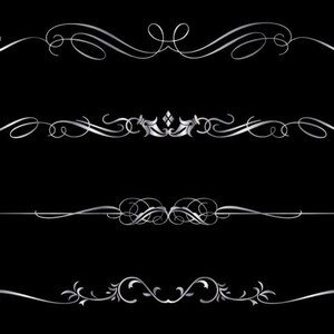 Silver Text Dividers, Decorative Frames, Silver Border Clipart, SVG ...