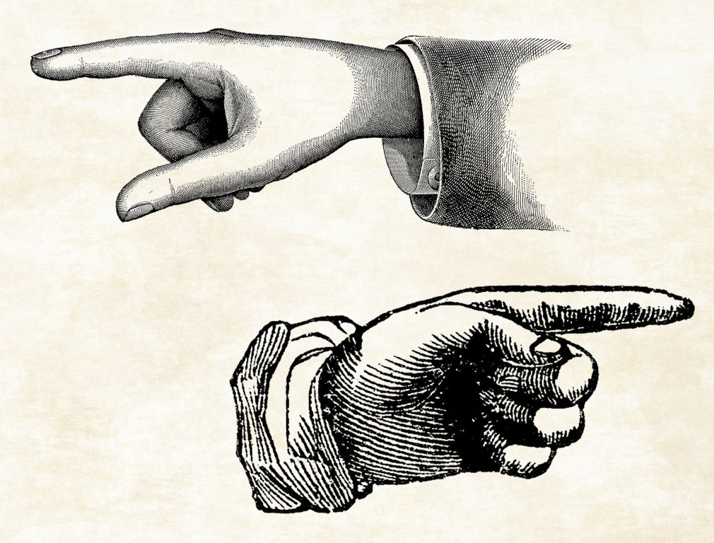 Vintage Pointing Hand, Manicule, Pointing Finger, Victorian Hand, Steampunk Hand, Antique ...