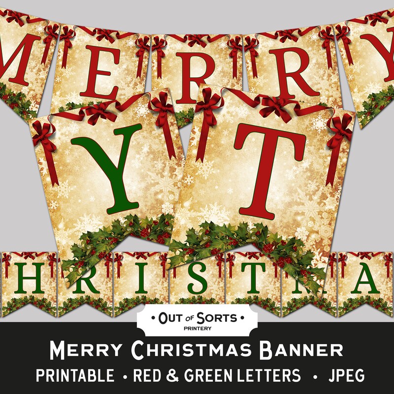 Merry Christmas Banner - Etsy