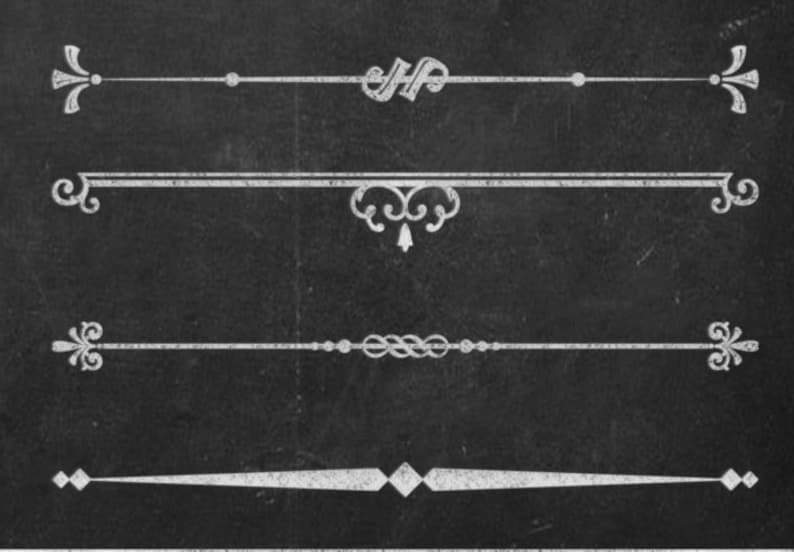 Chalkboard Text Dividers Decorative Clipart Chalk Borders - Etsy