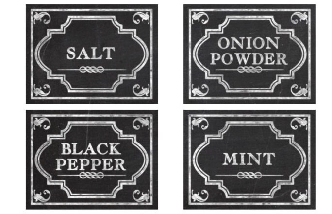 Printable Chalkboard Herbs and Spices Label Set, Chalk Spice Labels ...