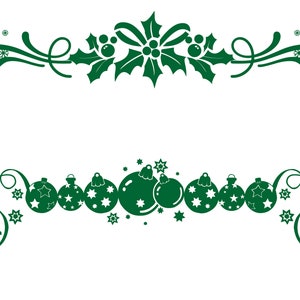 Green Christmas Text Dividers, Page Separators, Holiday Borders SVG ...