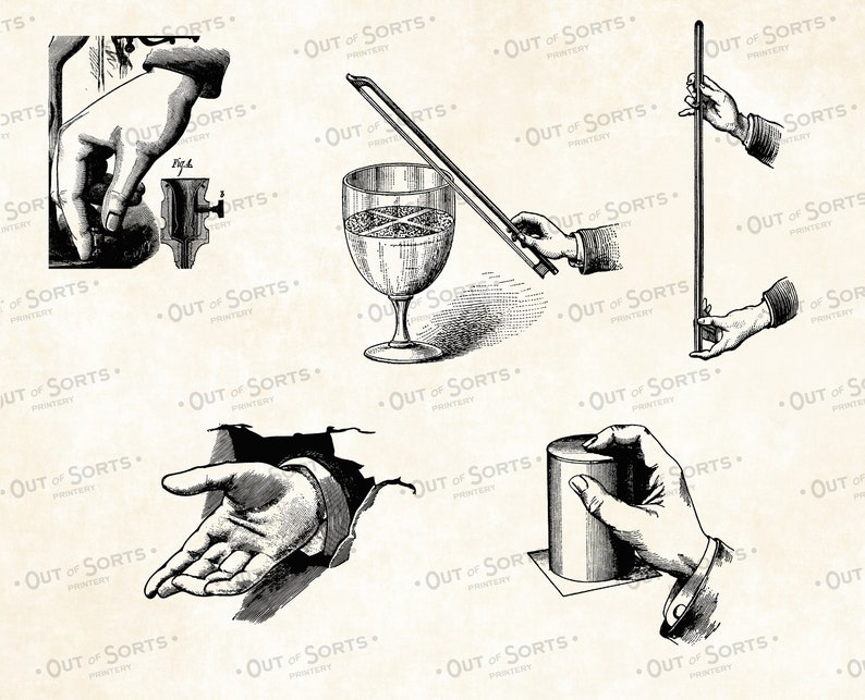 Vintage Hands Clipart, Antique Steampunk PNG, Victorian Ephemera ...
