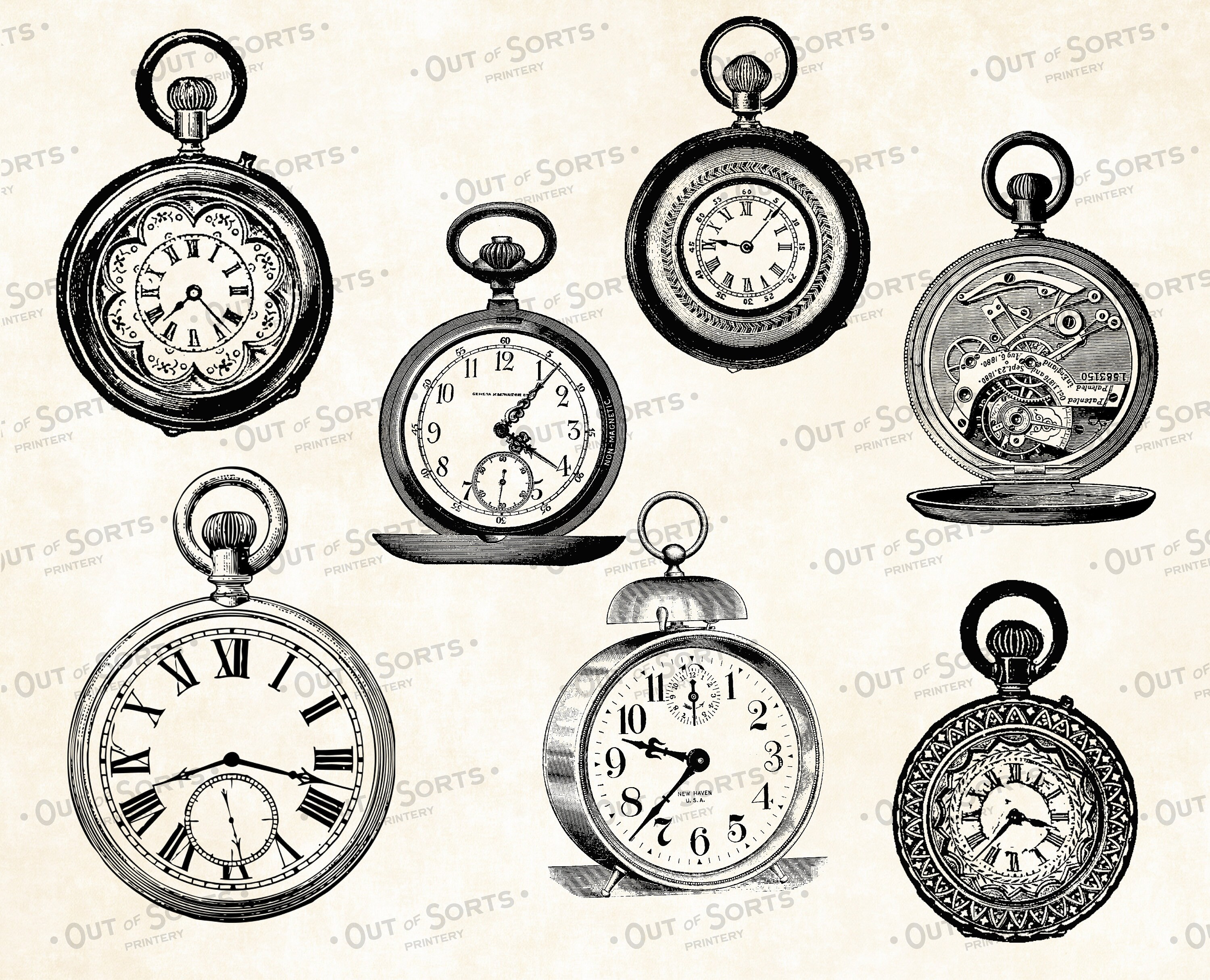 Clocks and Watches Overlays, Vintage Stopwatch PNG, Antique Pocket ...