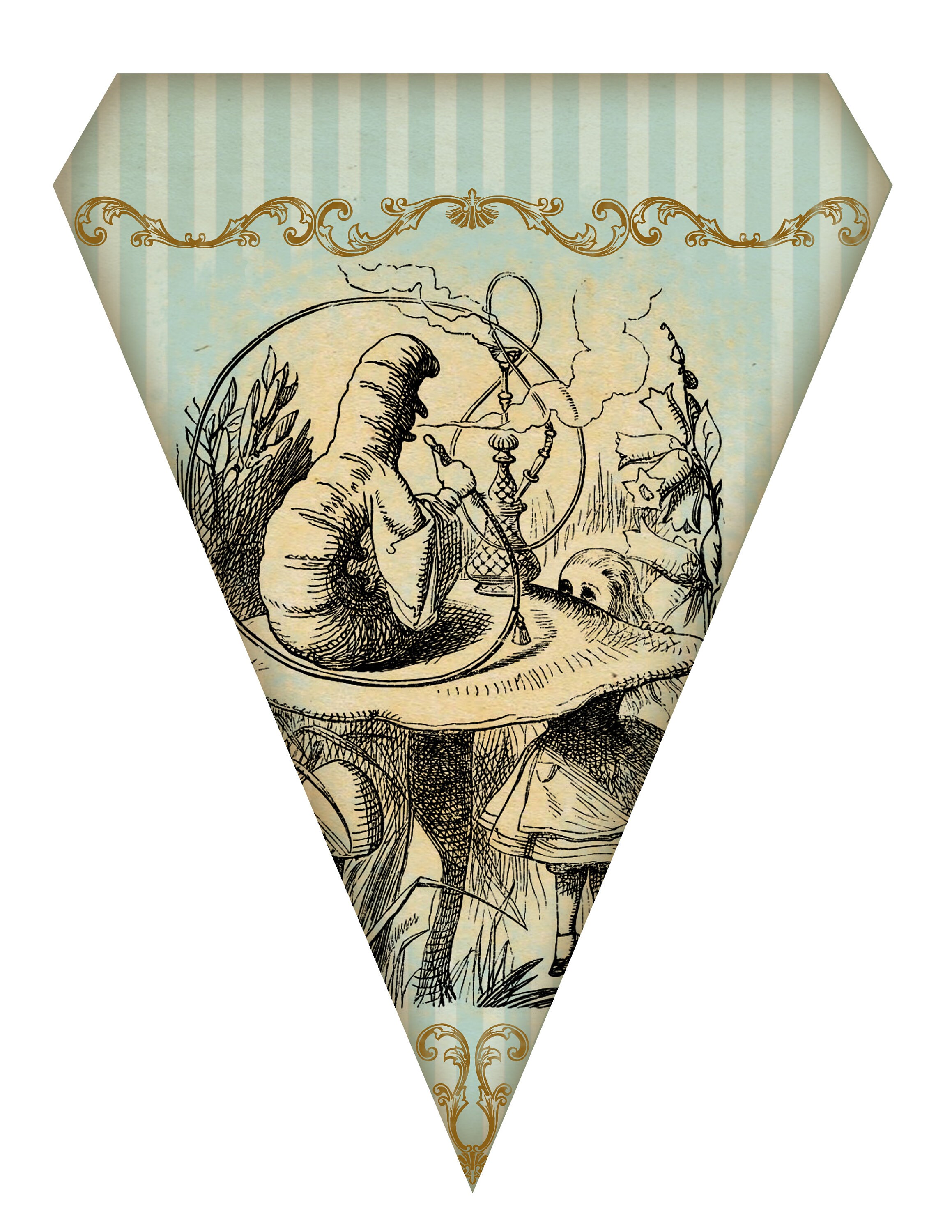 Blue Alice in Wonderland Banner Printable Alice Banners Blue - Etsy