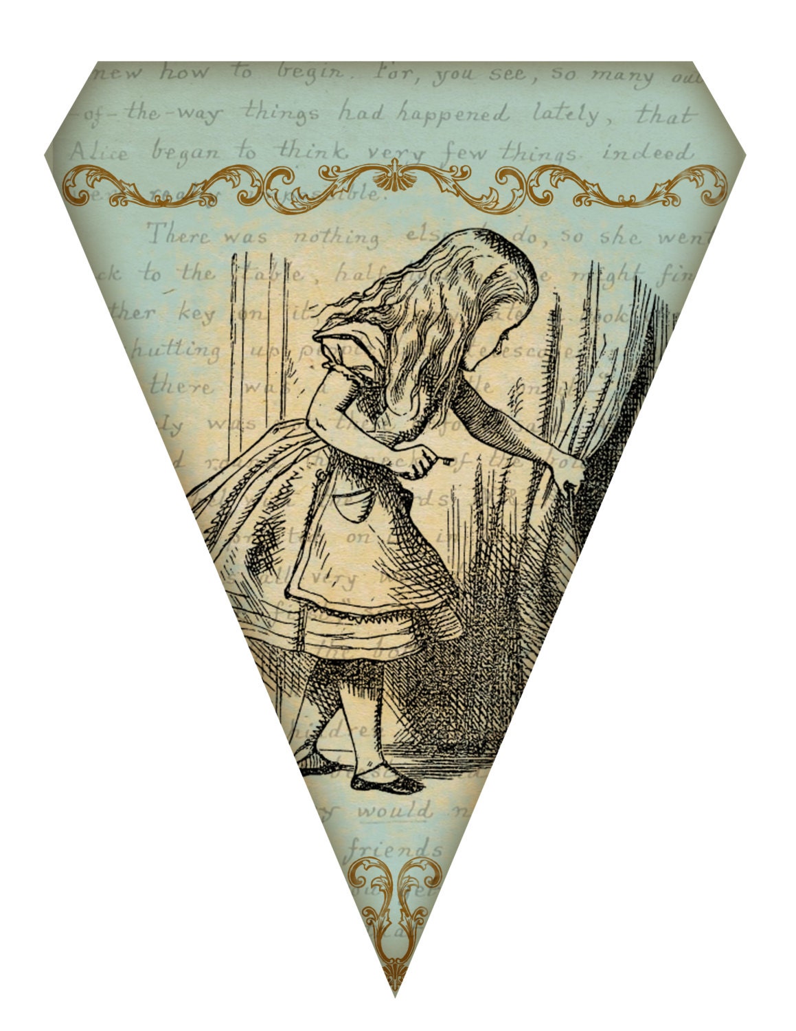 Printable Alice in Wonderland Banner, Alice Banner, Alice Bunting ...