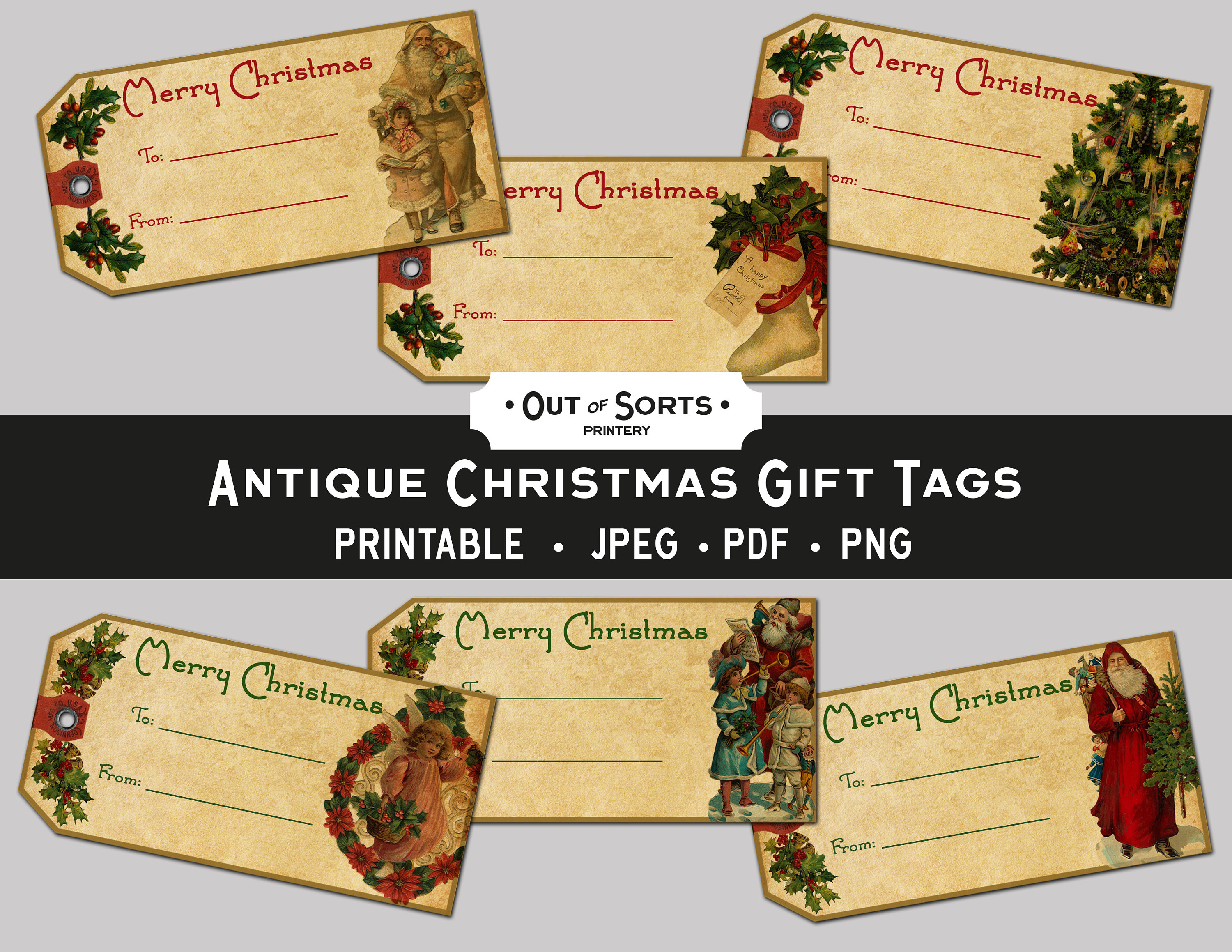 Vintage Christmas Gift Tag Template