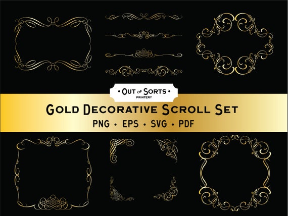 Gold Decorative Scroll Clip Art