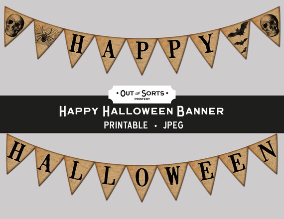 Happy Halloween Banner Printable Halloween Banner Halloween - Etsy