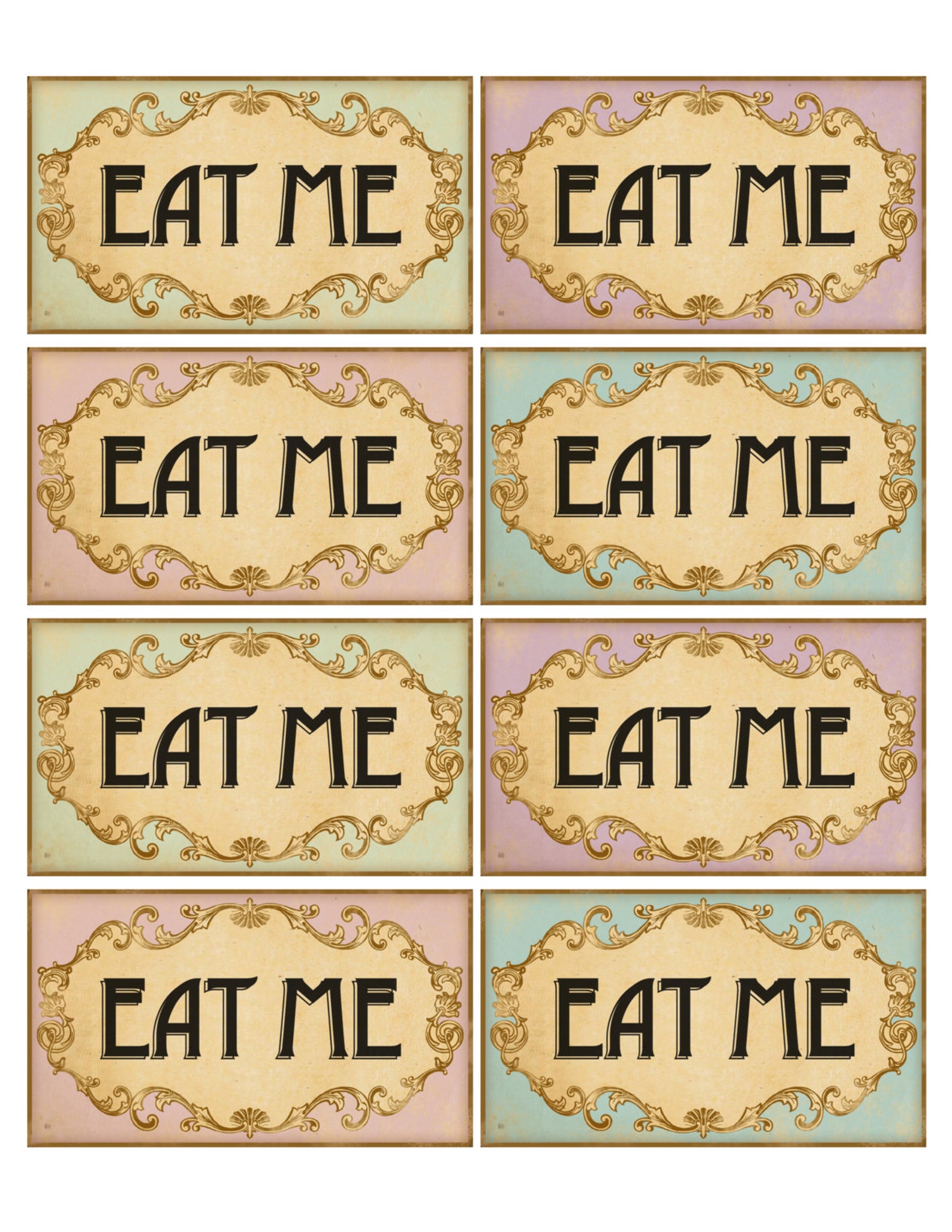 Alice in Wonderland Tags Alice Labels Eat Me Tags Eat Me - Etsy Canada