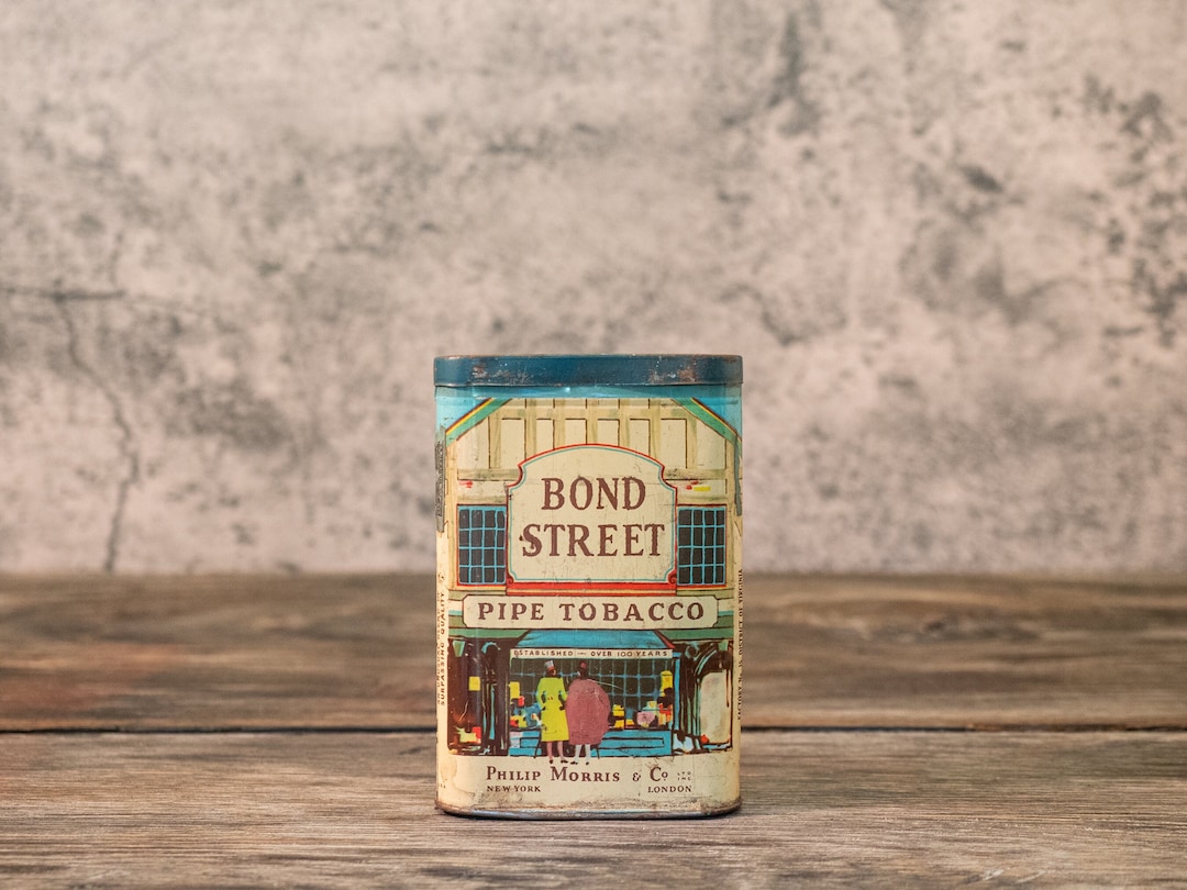 Vintage Pipe Tobacco Tin Bond Street Philip Morris - Etsy