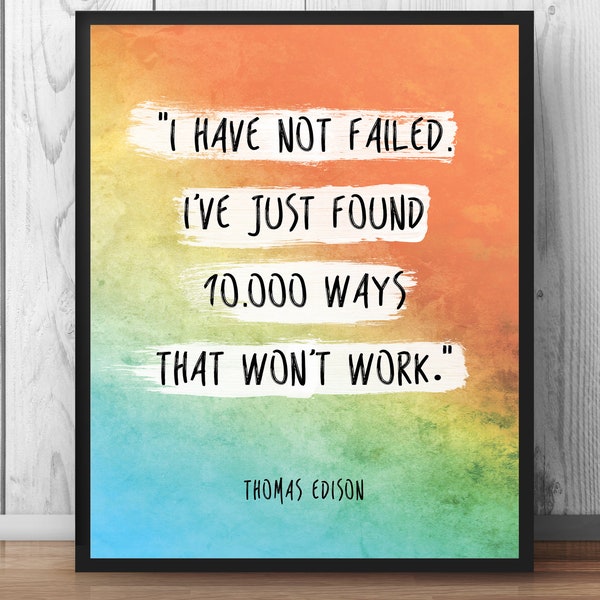 Thomas Edison Quote - Etsy