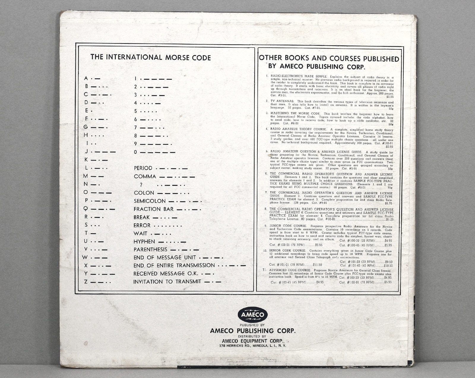 Russ Farnsworth Learn Code With the AMECO Code Course Vintage Vinyl LP ...