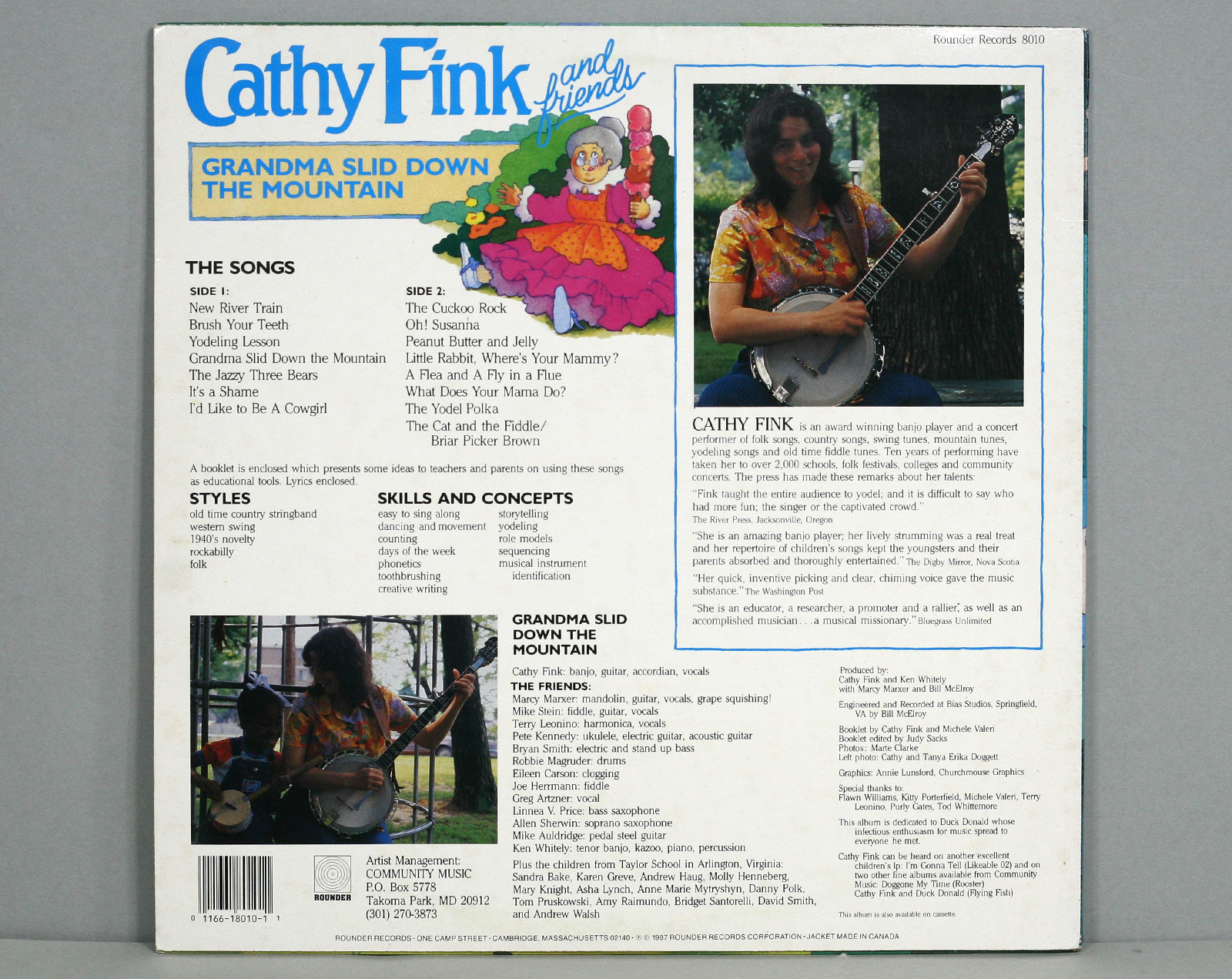 Cathy Fink and Friends Grandma Slid Down the Mountain Vintage Vinyl LP ...