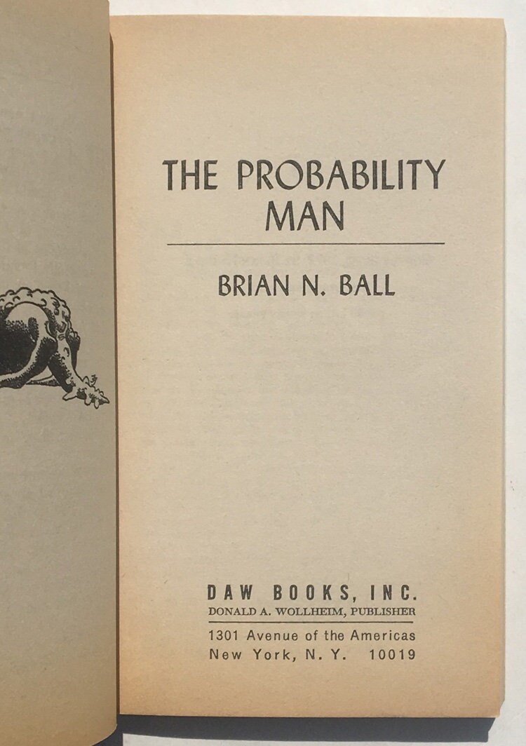 The Probability of Man by Brian N. Ball (1972) - First Edition - Etsy
