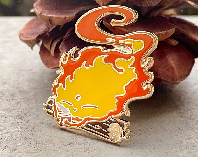 Cozy Fire Demon Enamel Pin - Etsy