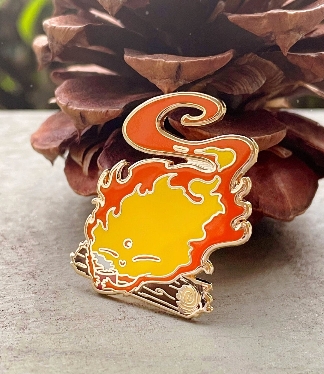 Cozy Fire Demon Enamel Pin - Etsy