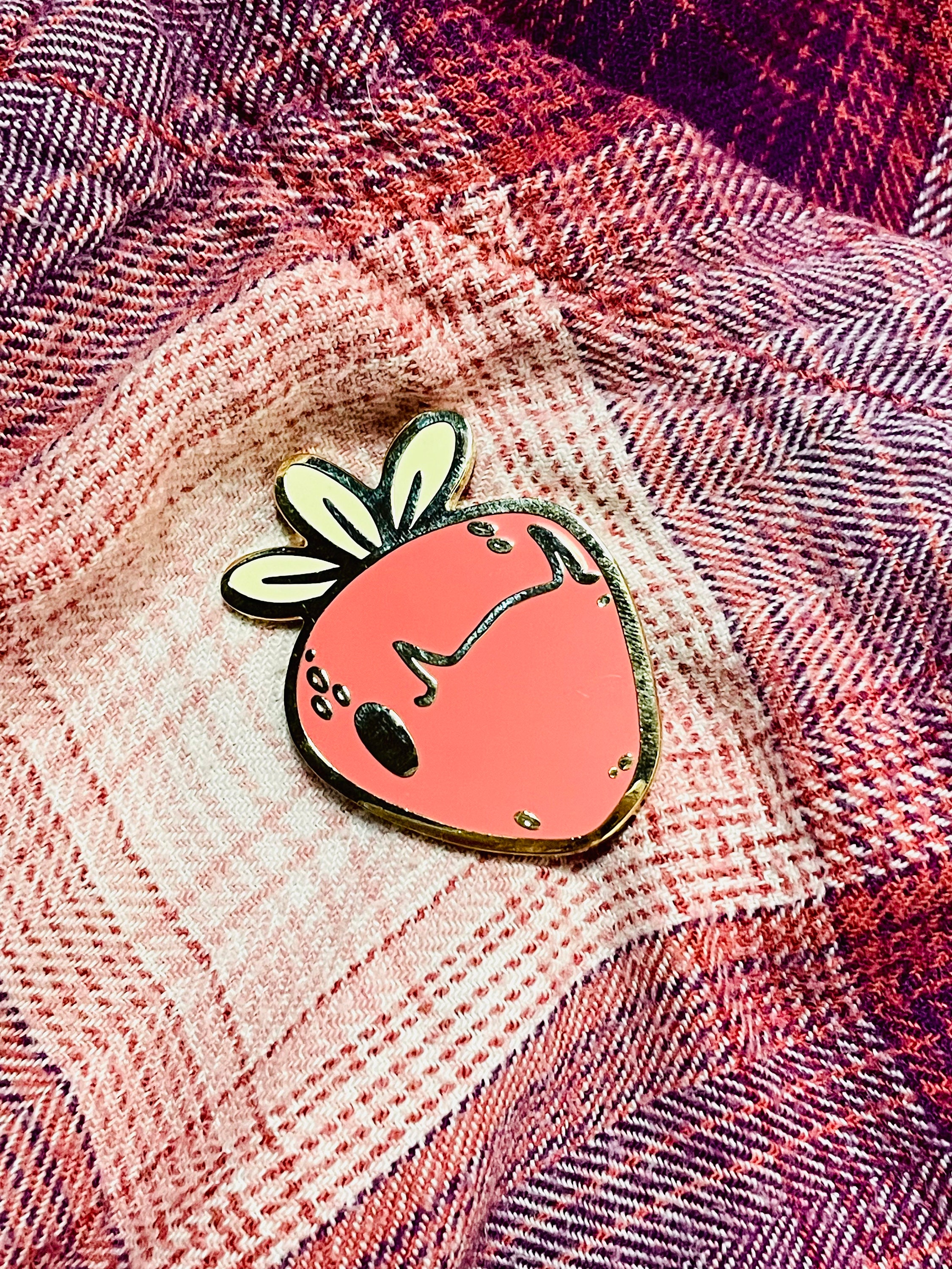 Strawberry Fruit Fiend Enamel Pin - Etsy