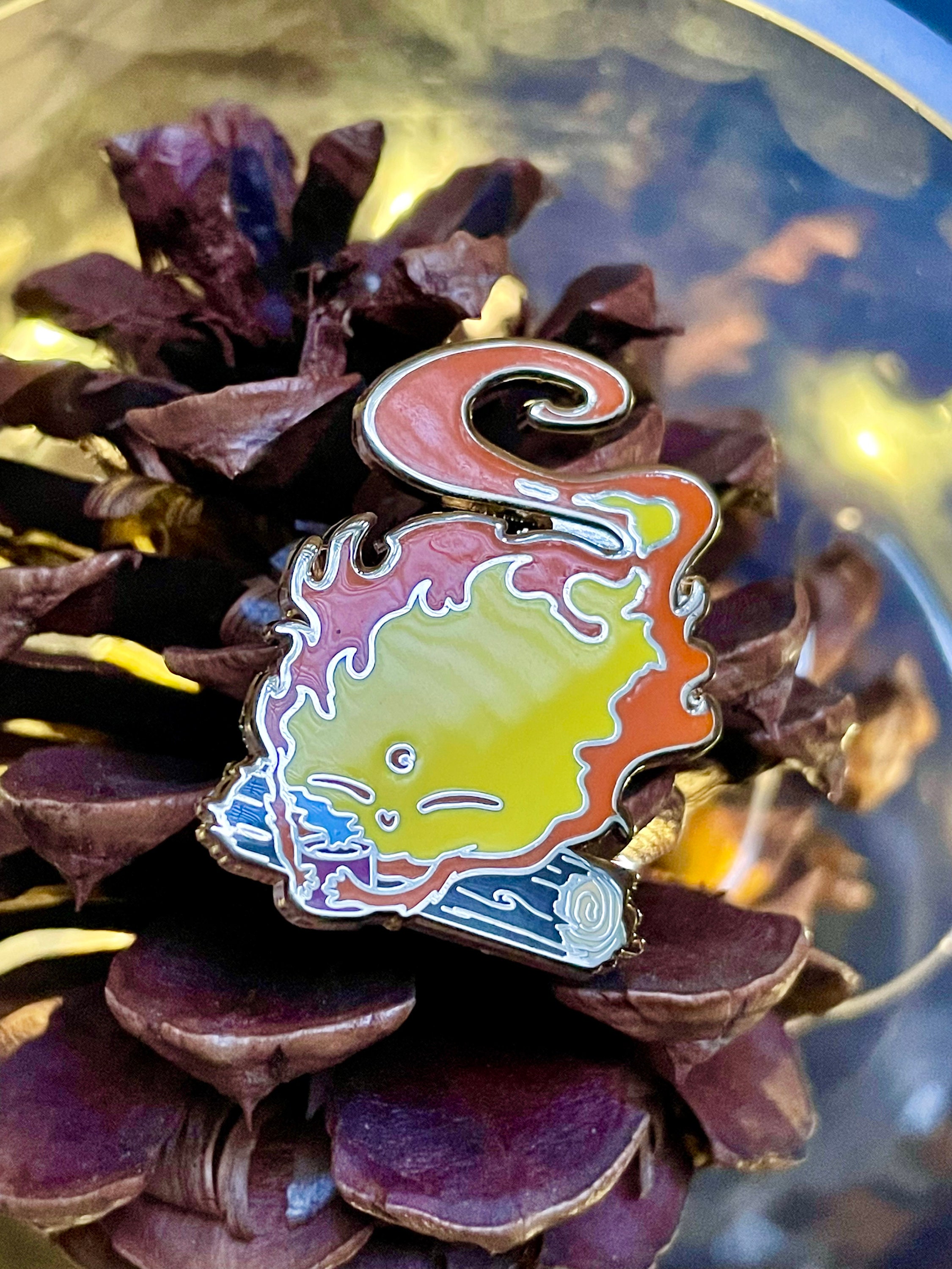 Cozy Fire Demon Enamel Pin - Etsy