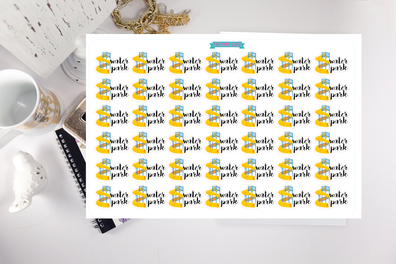 Water Park Planner Planner Stickers - Stickers for Planners, Journals ...