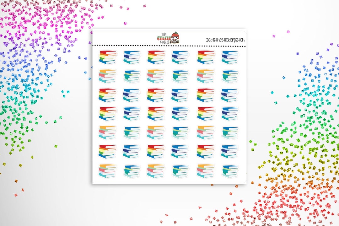 Colorful Book Sticks, Book, Bookish Planner Stickers - Stickers for ...