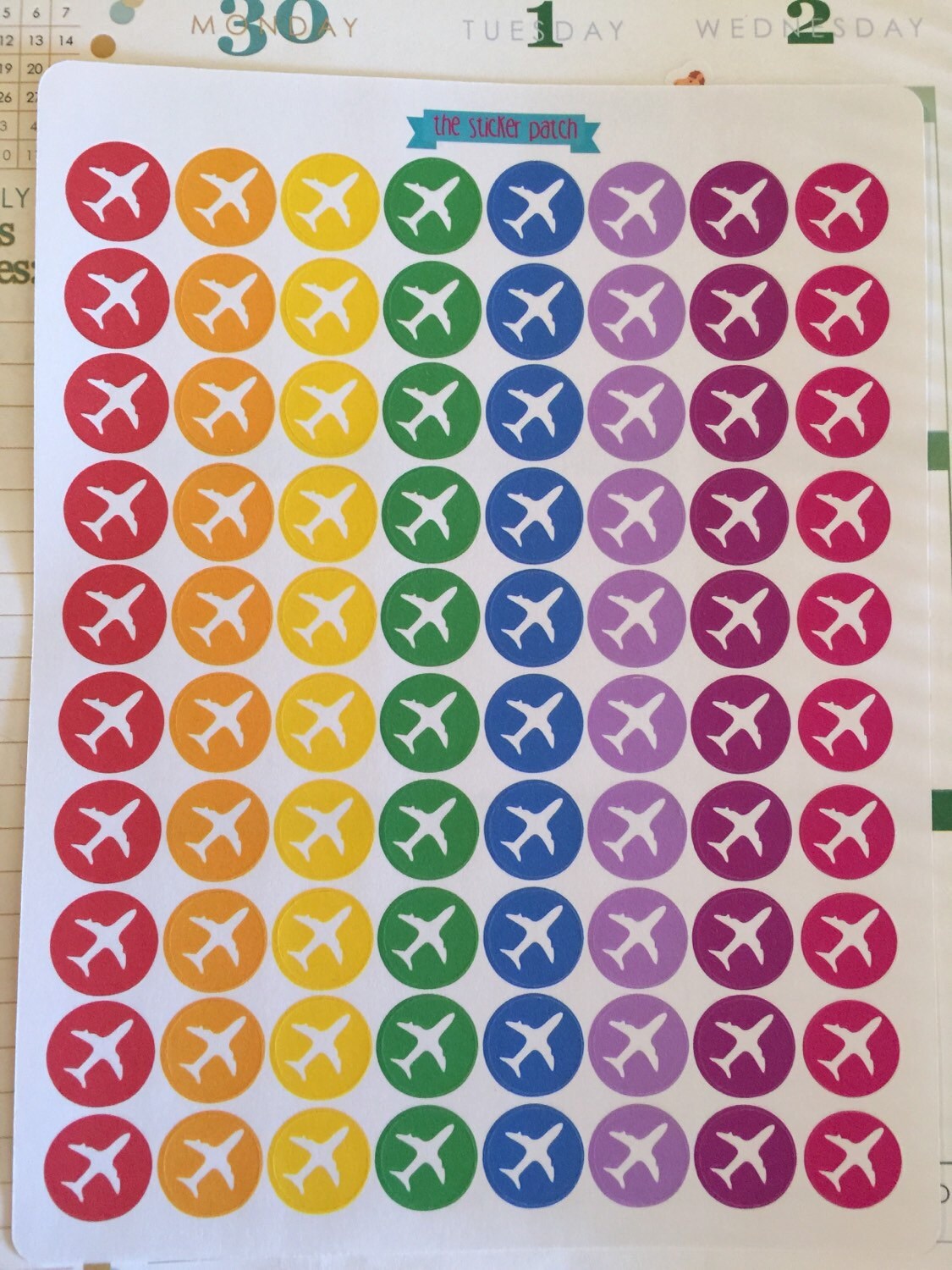 Airplane plane flight circle planner stickers stickers | Etsy