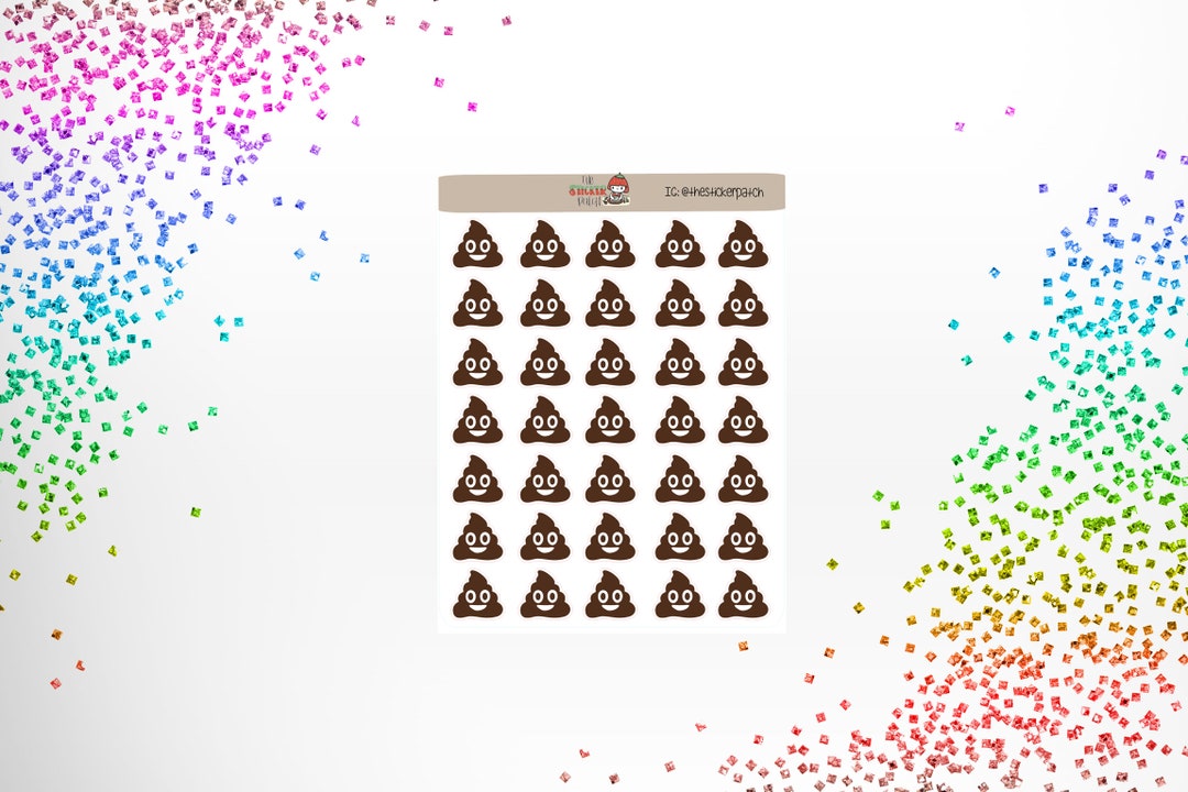 Poop Sheet of Stickers, Stickers for Planners, Journals, Scrapbooks and ...