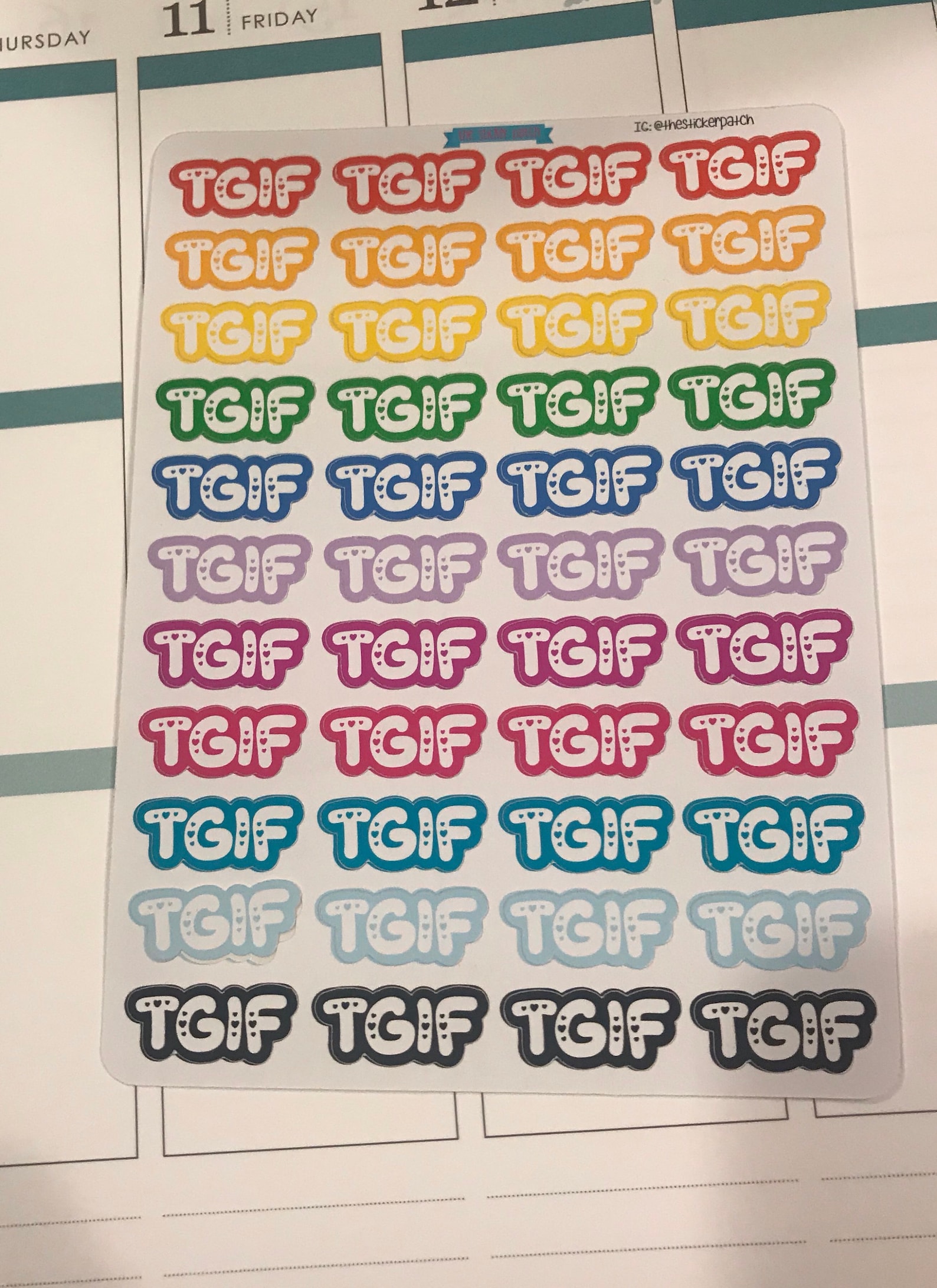 TGIF Planner Stickers - Stickers for Planners, Journals, Scrapbooks and ...