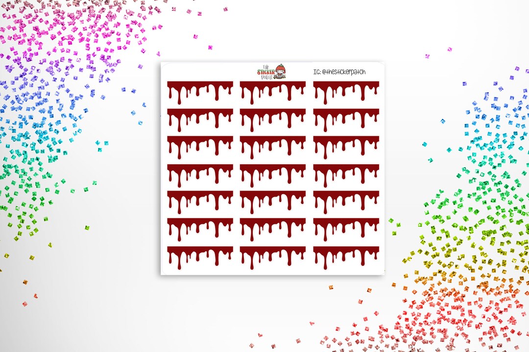 Blood Drip Divider/headers, Stickers for Planners, Journals, Scrapbooks ...