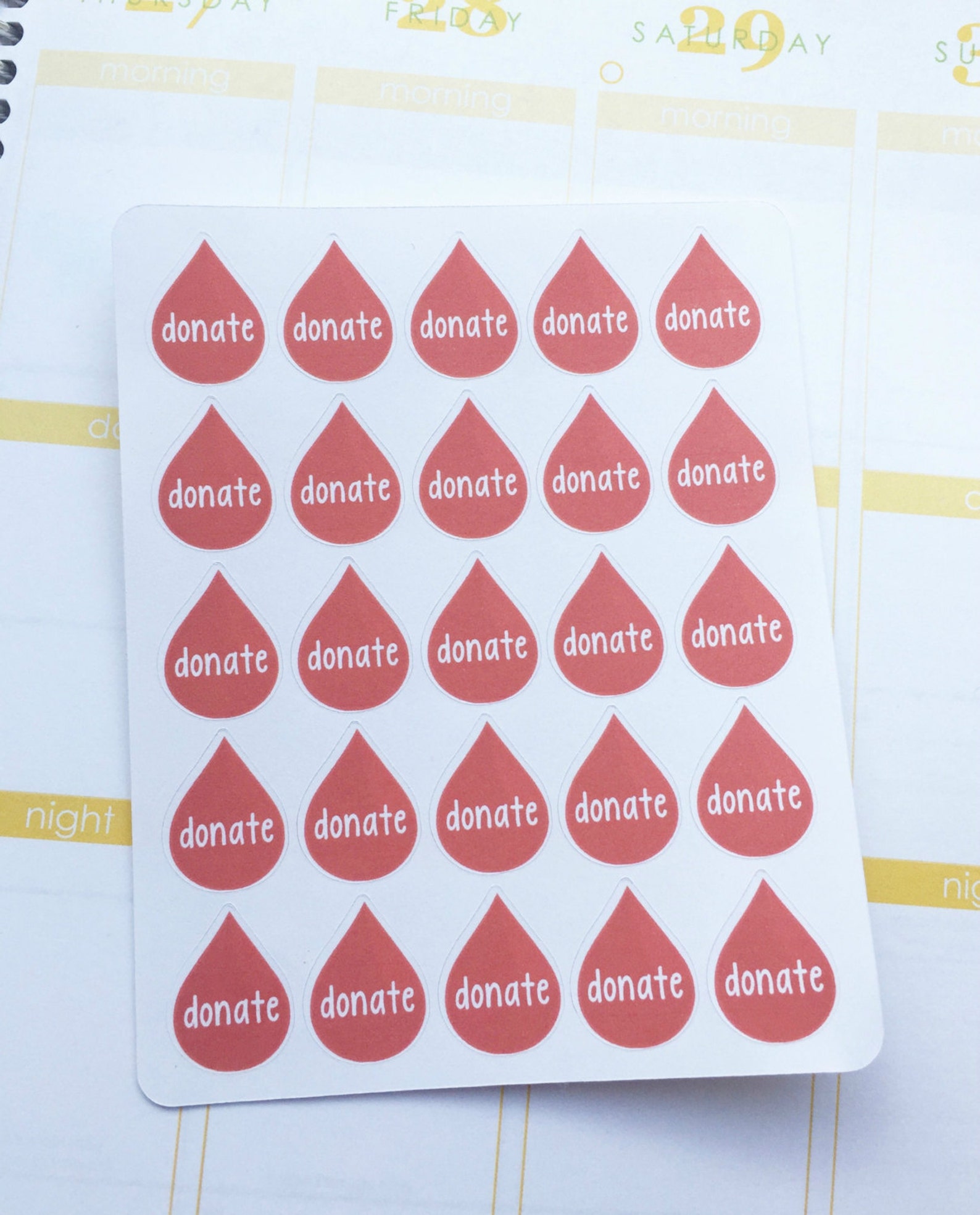 Donate Blood Sticker Stickers for Planners Journals - Etsy