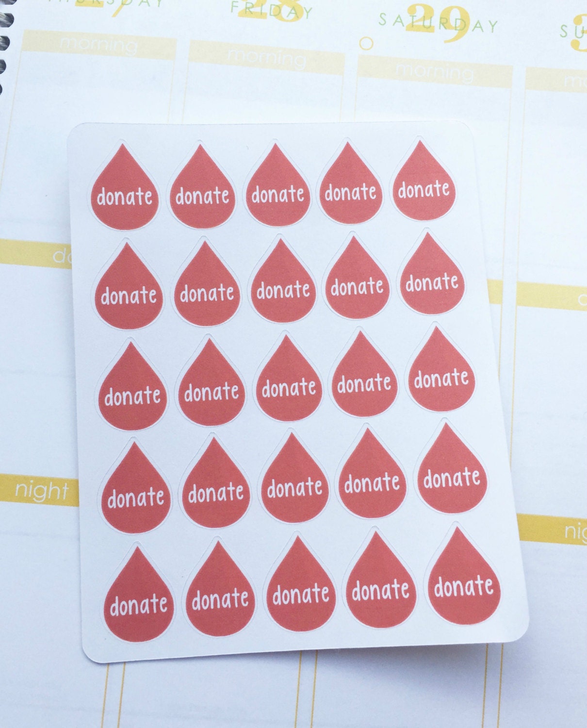 Donate Blood Sticker Stickers for Planners Journals | Etsy