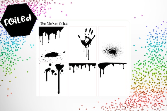 FOILED Blood Splatter Overlay Planner Stickers stickers for - Etsy