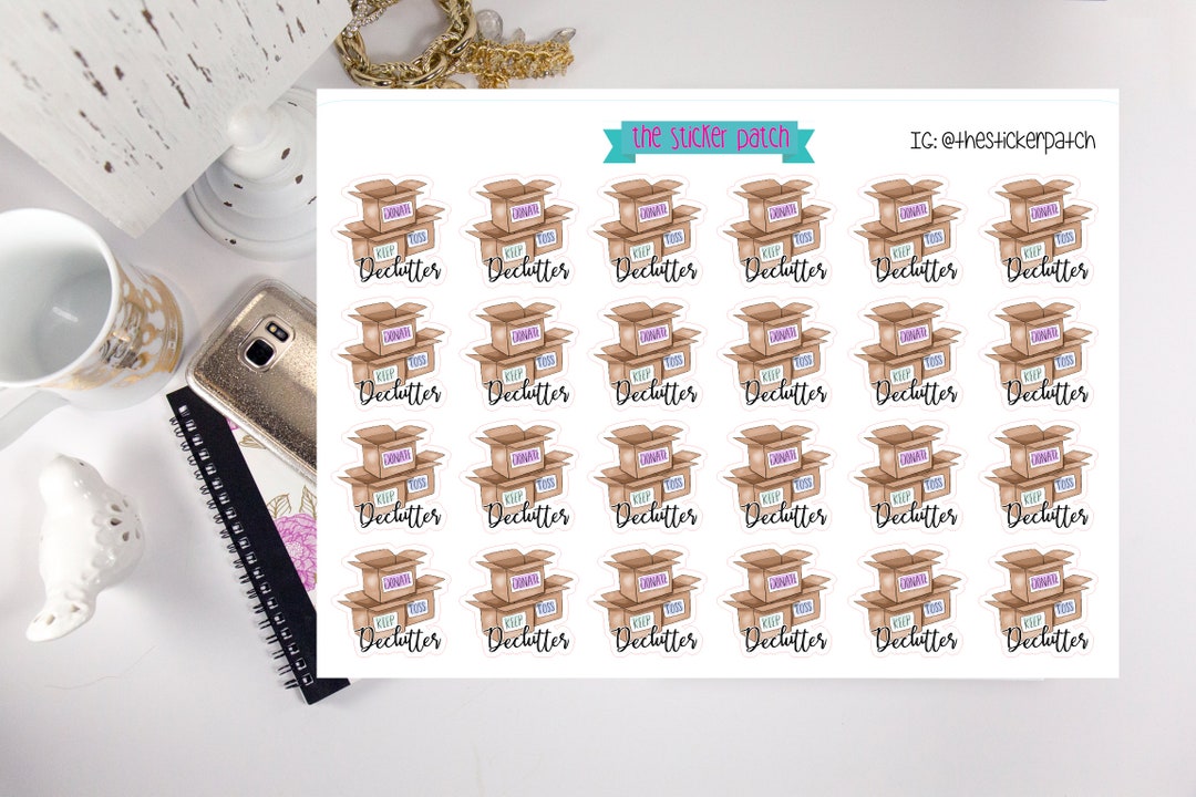 Declutter Stickers, Stickers for Planners, Journals, Scrapbooks and ...